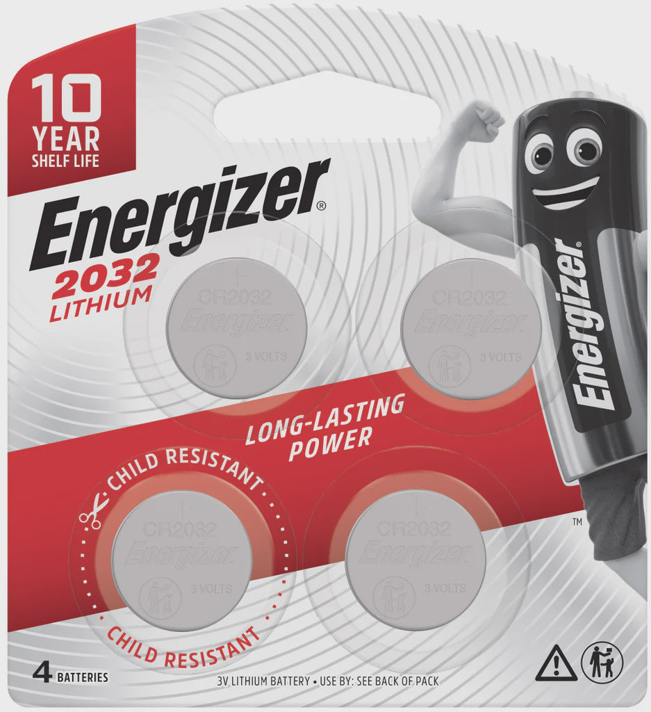 Energizer Battery Lithium Coin 3V CR2032 4 PACK
